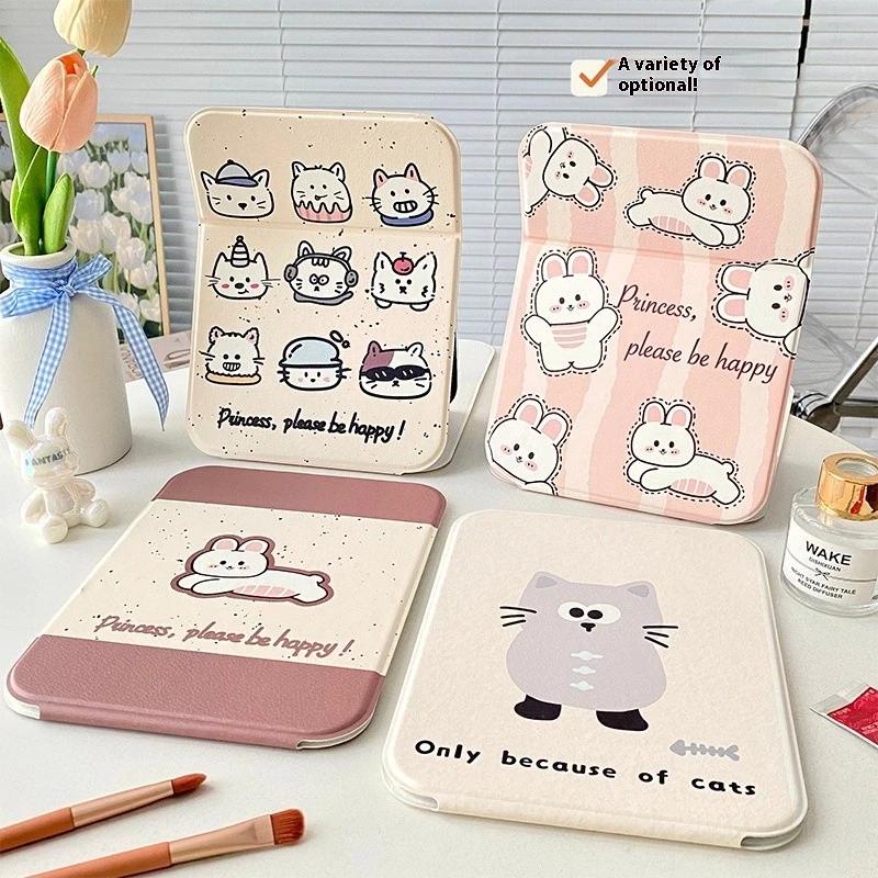 Gương trang điểm gấp gọn bọc da dễ thương 20.5cm Tmark